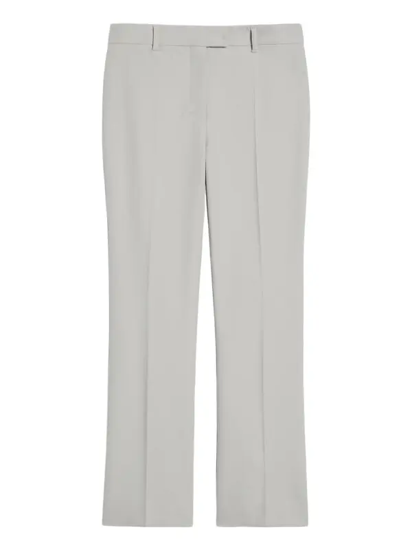 Max Mara Slim-fit Stretch Cotton And Viscose Trousers - Light Gray