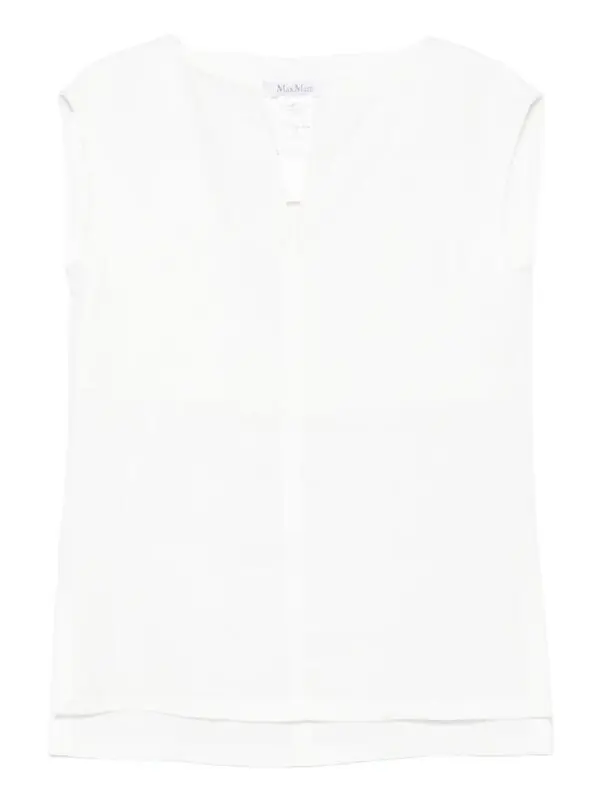 Max Mara Sleeveless V-neck Top - White