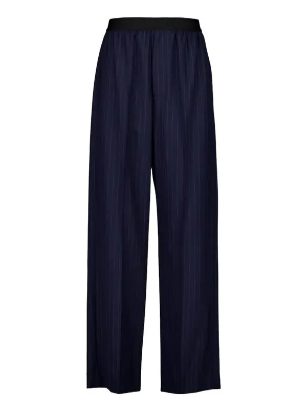Balenciaga Pinstriped Elastic Waist Pants - Dark Navy