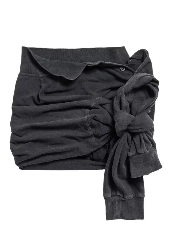 Balenciaga Knotted Faded Polo Skirt - Faded Black