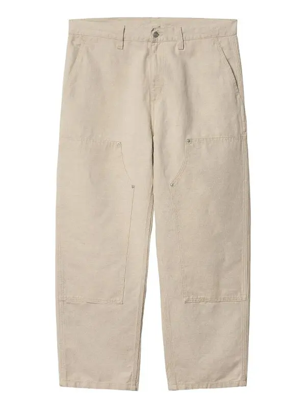 Carhartt Work In Progress Walter Double Knee Logo-patch Tapered Trousers - Nude