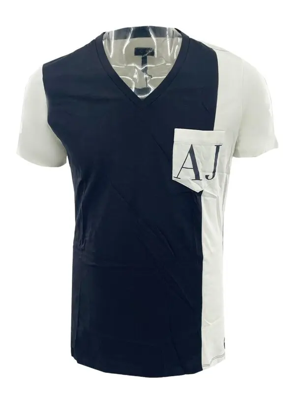 Emporio Armani V-neck Short-sleeved T-shirt - Black