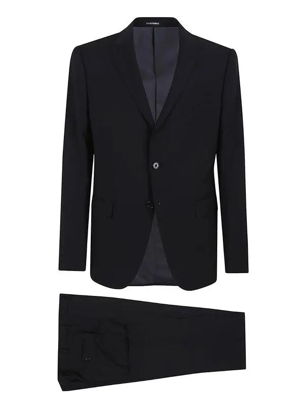 Emporio Armani Single-breasted Tailored Suit - Black