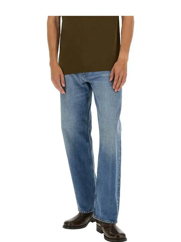 SUNFLOWER Logo Patch Loose Fit Jeans - Blue