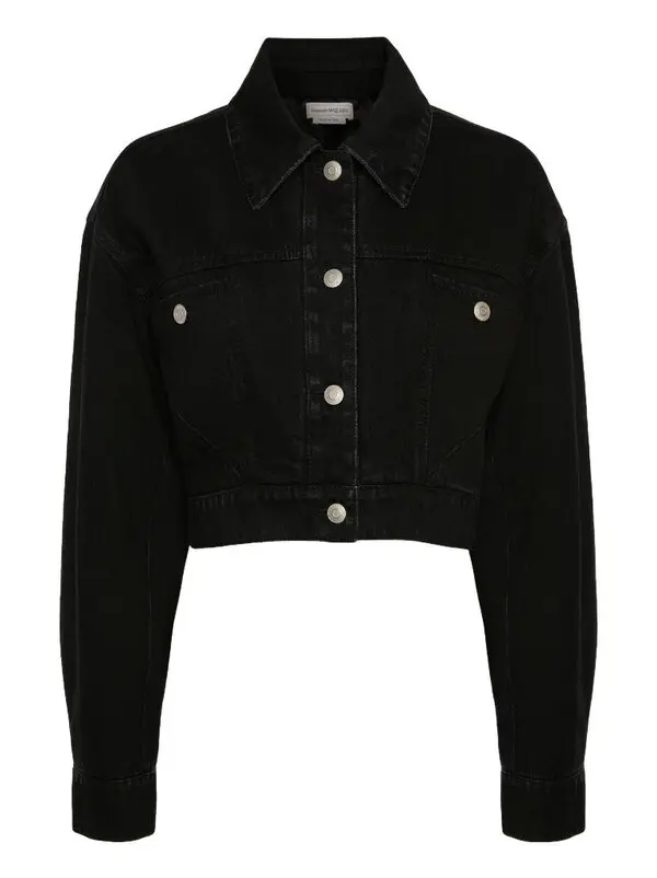 Alexander McQueen Cropped Denim Jacket - No