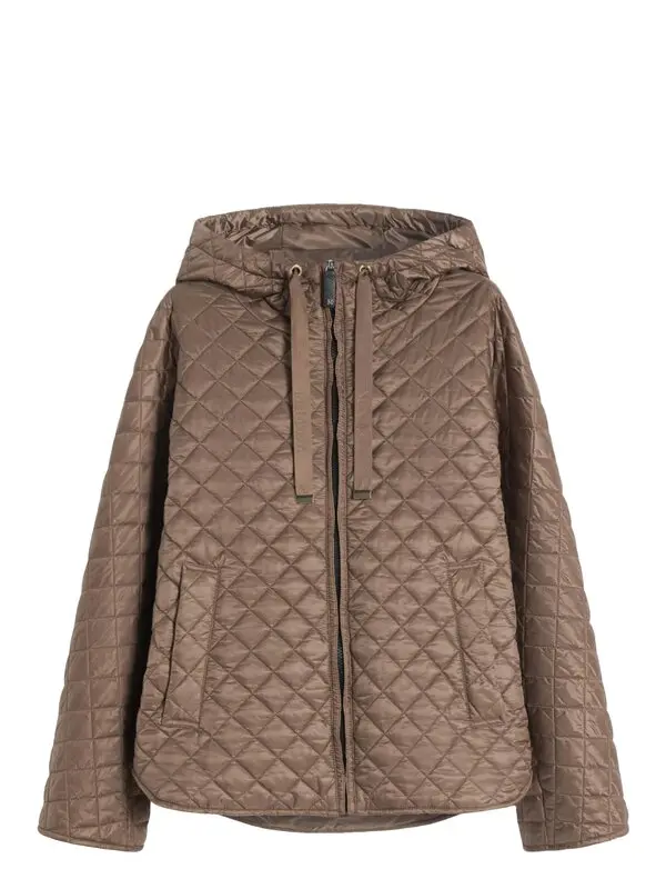 Max Mara Quilted Hooded Jacket - Tobacco Color