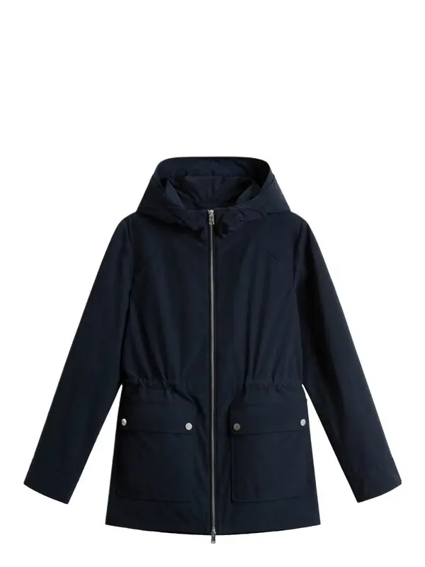 Woolrich Hooded Zip-up Jacket With Drawstring Waist - Black