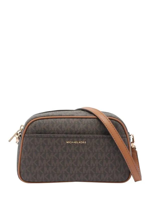 Michael Kors Jet Set Monogram Crossbody Bag - Black