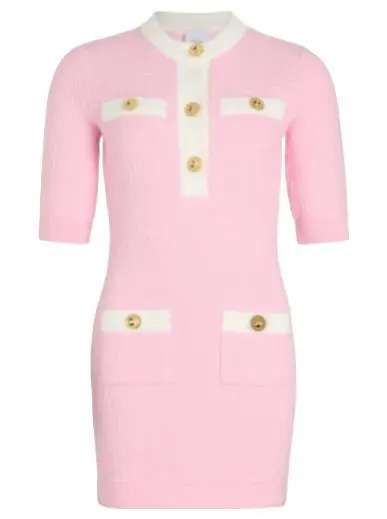 PATOU Button-detail Knit Dress - Pink