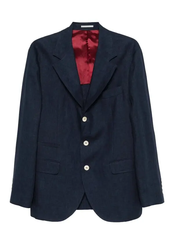 Brunello Cucinelli Long-sleeved Suit Jacket - Black