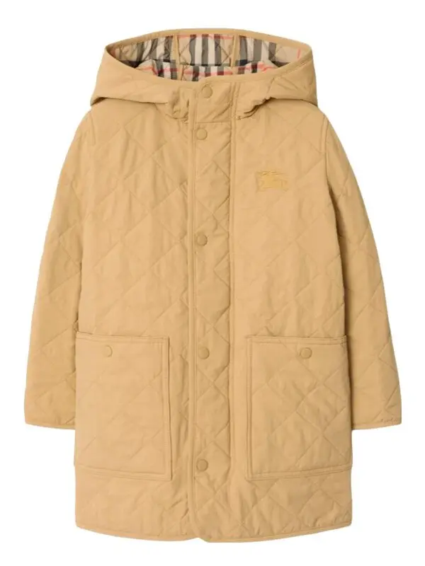Burberry Equestrian Knight-embroidered Quilted Coat - Light Yellow