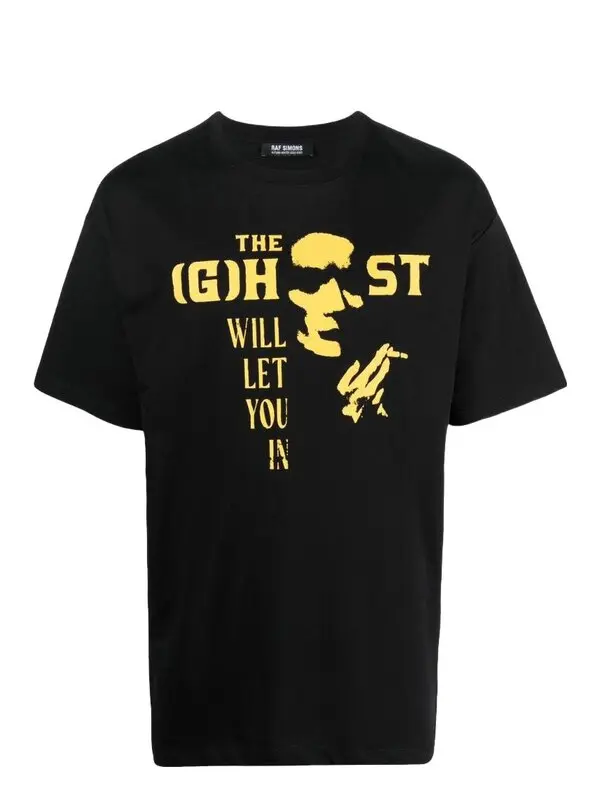 Raf Simons Slogan-print Short-sleeved T-shirt - Black