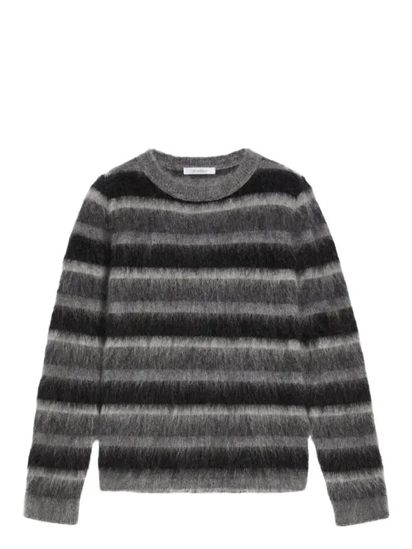 Max Mara Striped Round Neck Pullover - Black