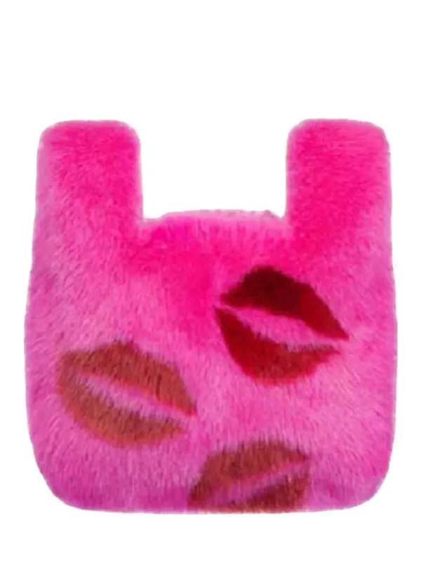 Simonette Ravizza Faux Fur Kiss Print Mini Bag - Pink