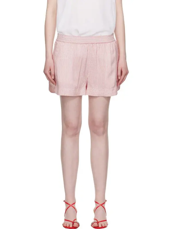 Stella McCartney Striped Silk Shorts - Pink