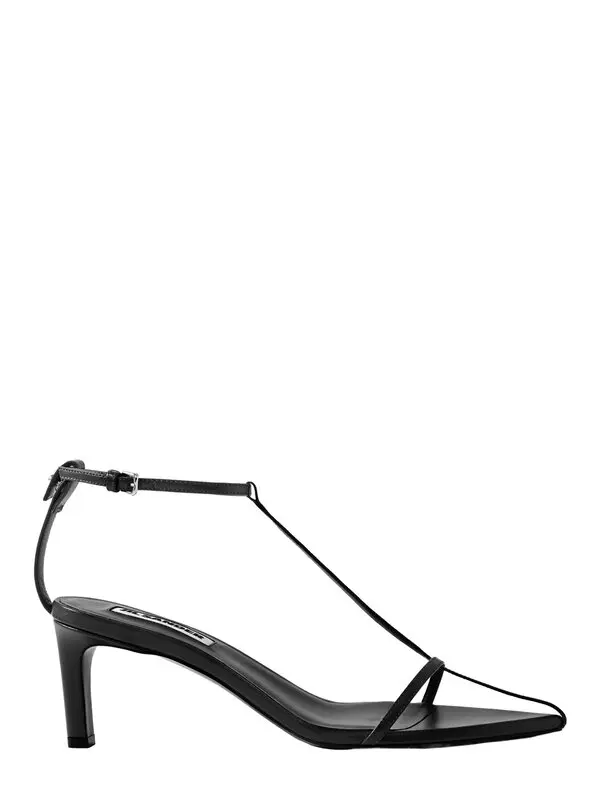 JIL SANDER 80mm Leather Sandals - Black