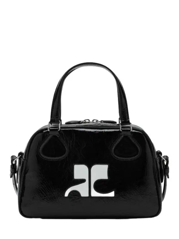 COURREGES Re-edition Bowling Bag With Double Zipper - Black