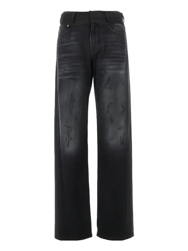 MAISON MARGIELA Contrast Waist Straight-leg Jeans - Blue
