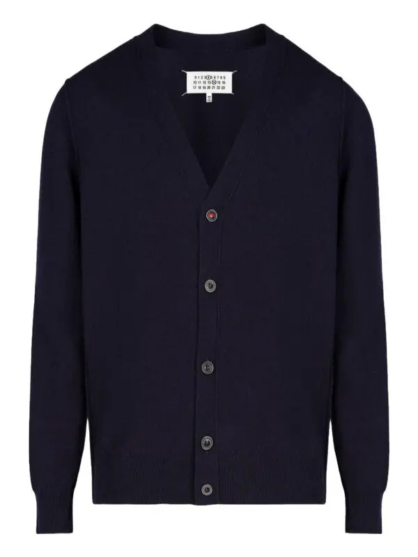 MAISON MARGIELA Buttoned V-neck Cardigan - Navy Blue