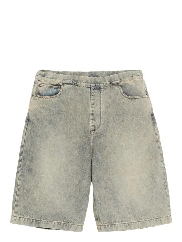 ENTIRE STUDIOS Straight Leg Denim Shorts - Gray