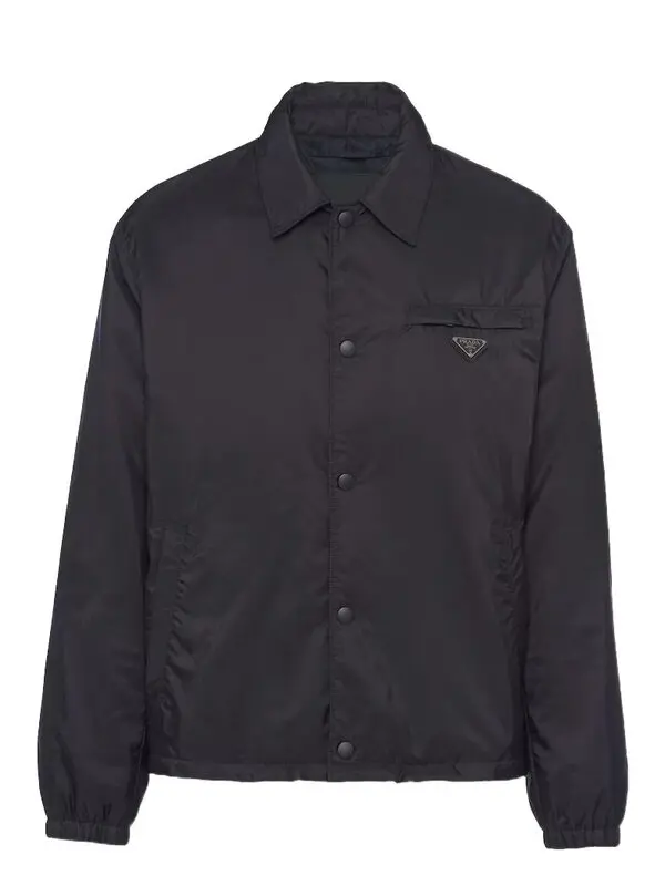 Prada Logo Plaque Blouson Jacket - Black