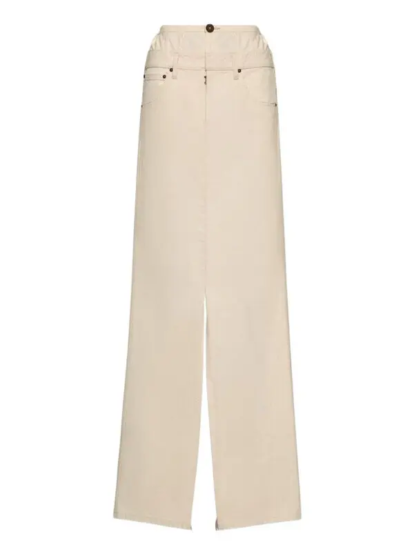 MAISON MARGIELA Belted Denim Midi Skirt - Cream