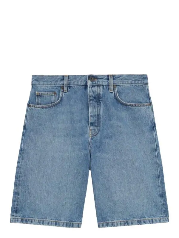 Off-White Arrow-motif Denim Shorts - Light Medium Blue