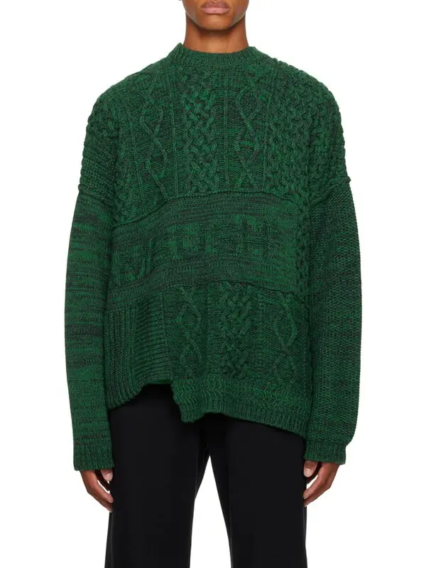 AMBUSH Patchwork Knitted Jumper - Green