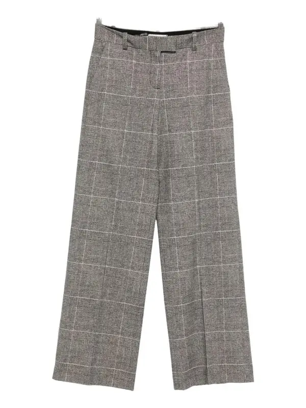 CIRCOLO 1901 Belt Loop Wide-leg Pants With Check Pattern - Gray
