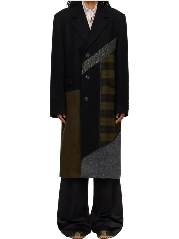 Andersson Bell Patchwork Melton Coat - Multicolor