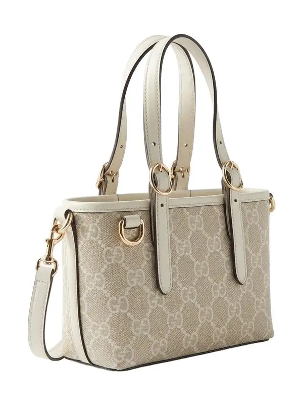Gucci Gg Emblem Mini Bag - Beige And White
