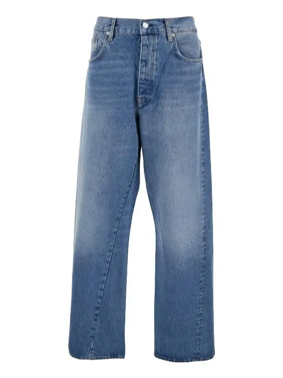 SUNFLOWER Five Pocket Jeans With Back Logo Patch - Blue