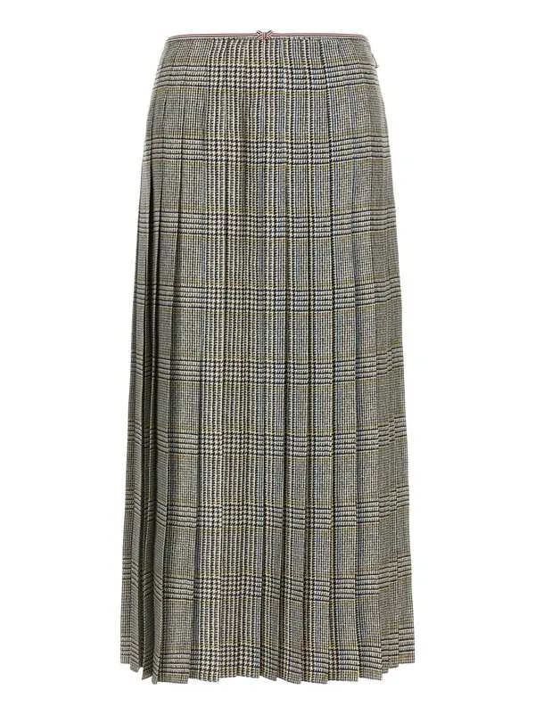 Thom Browne Pleated Plaid Skirt - Black