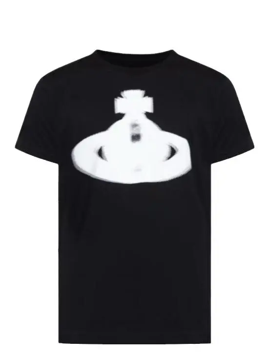VIVIENNE WESTWOOD Saturn Logo T-shirt - Black