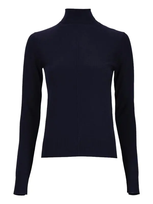 Chloé Logo Embroidered Turtleneck Knit Jumper - Black