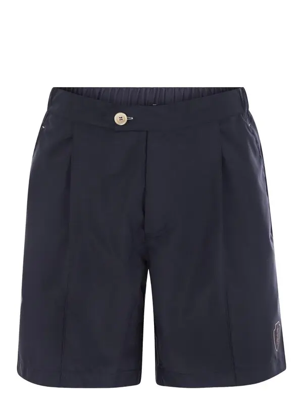 Brunello Cucinelli Logo Detailed Bermuda Shorts - Black