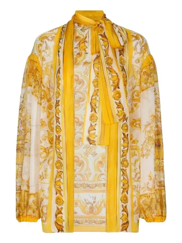 Dolce & Gabbana Majolica Print Blouse - Nude