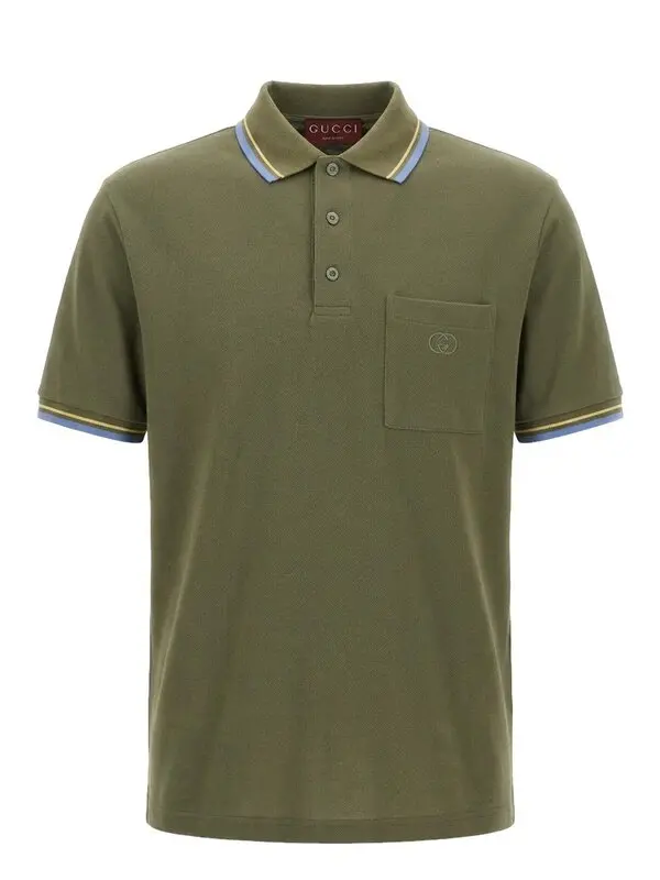 Gucci Cotton Piquet Polo Shirt With Embroidery - Forest Green