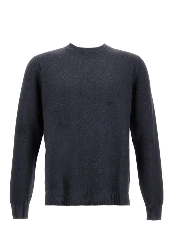 GRAN SASSO Ribbed Crew Neck Long Sleeve Jumper - Black
