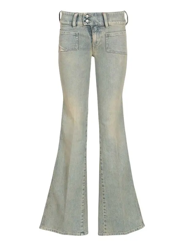 DIESEL® High-rise Bootcut Jeans With Double-button Placket - Gray