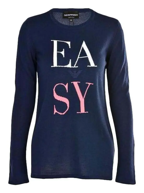 Emporio Armani Long Sleeve Woolen Pullover - Black