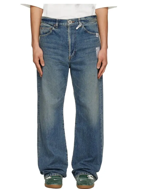 Mihara Yasuhiro Flared Denim Pants - Blue