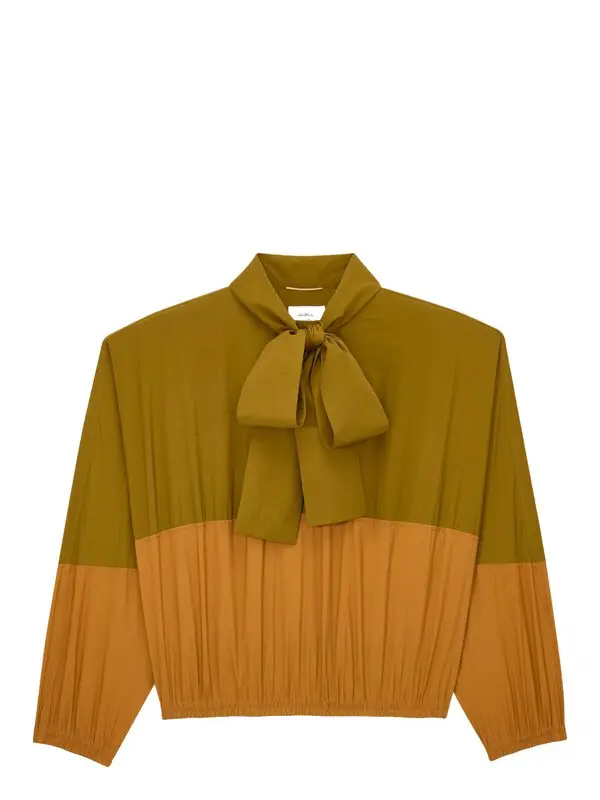 Saint Laurent Cassandre Color-blocked Windbreaker - Green