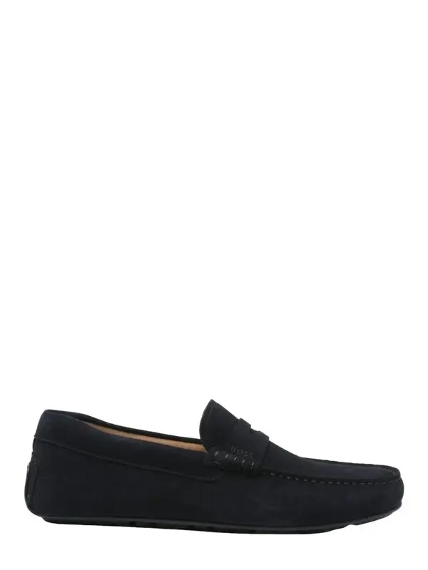 Hugo Boss Suede Loafers With Moccasin Toe - Dark Blue