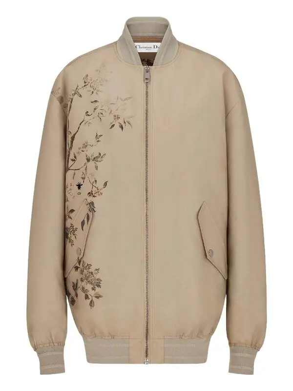 Dior Bomber Jacket With Jardin D'hiver Motifs - Nude