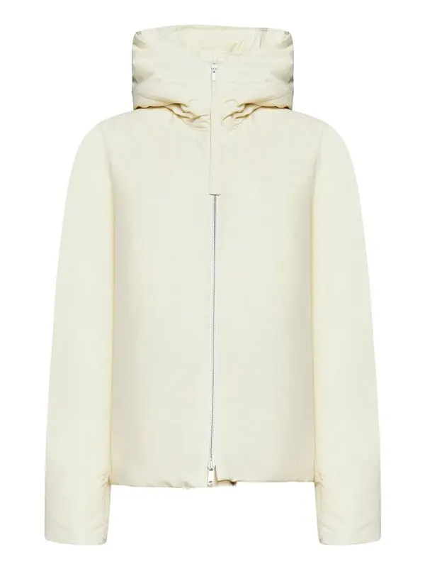 JIL SANDER Padded Hooded Jacket - White