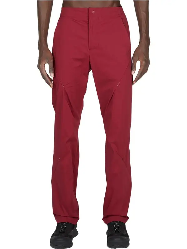 POST ARCHIVE FACTION (PAF) Pleated Zipper Casual Pants - Red