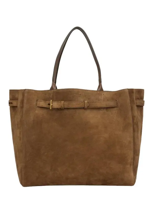 TOM FORD Logo Detailed Large Tote Bag - Brown
