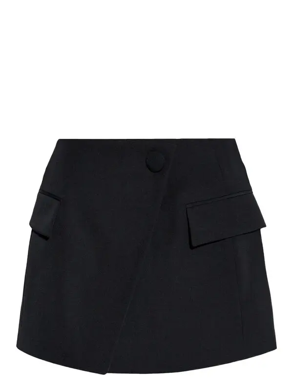 Balmain Tailored Asymmetrical Mini Skirt - Black