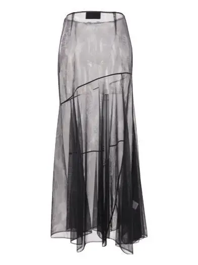 Simone Rocha Flared Tulle Midi Skirt - Gray
